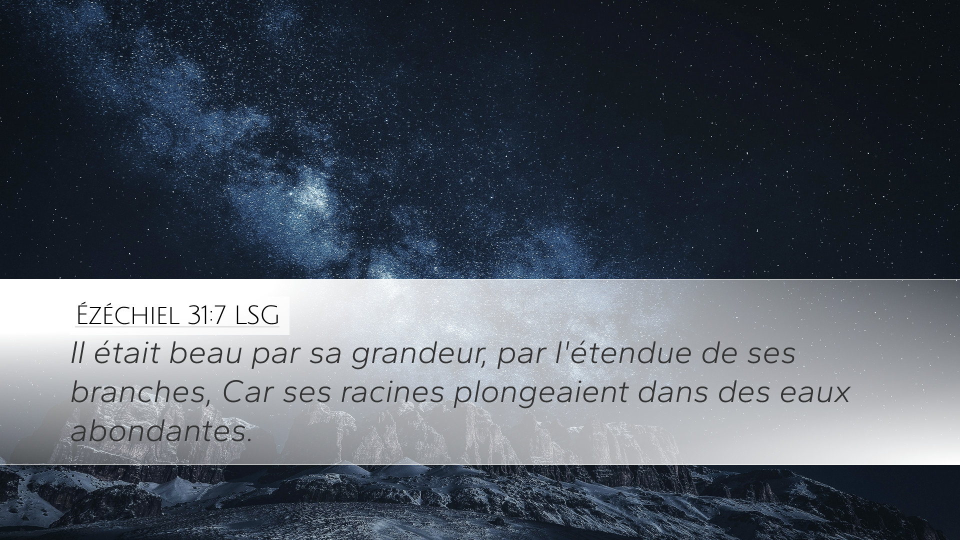 Ézéchiel 31:7 LSG Desktop Wallpaper - Il était beau par sa grandeur ...