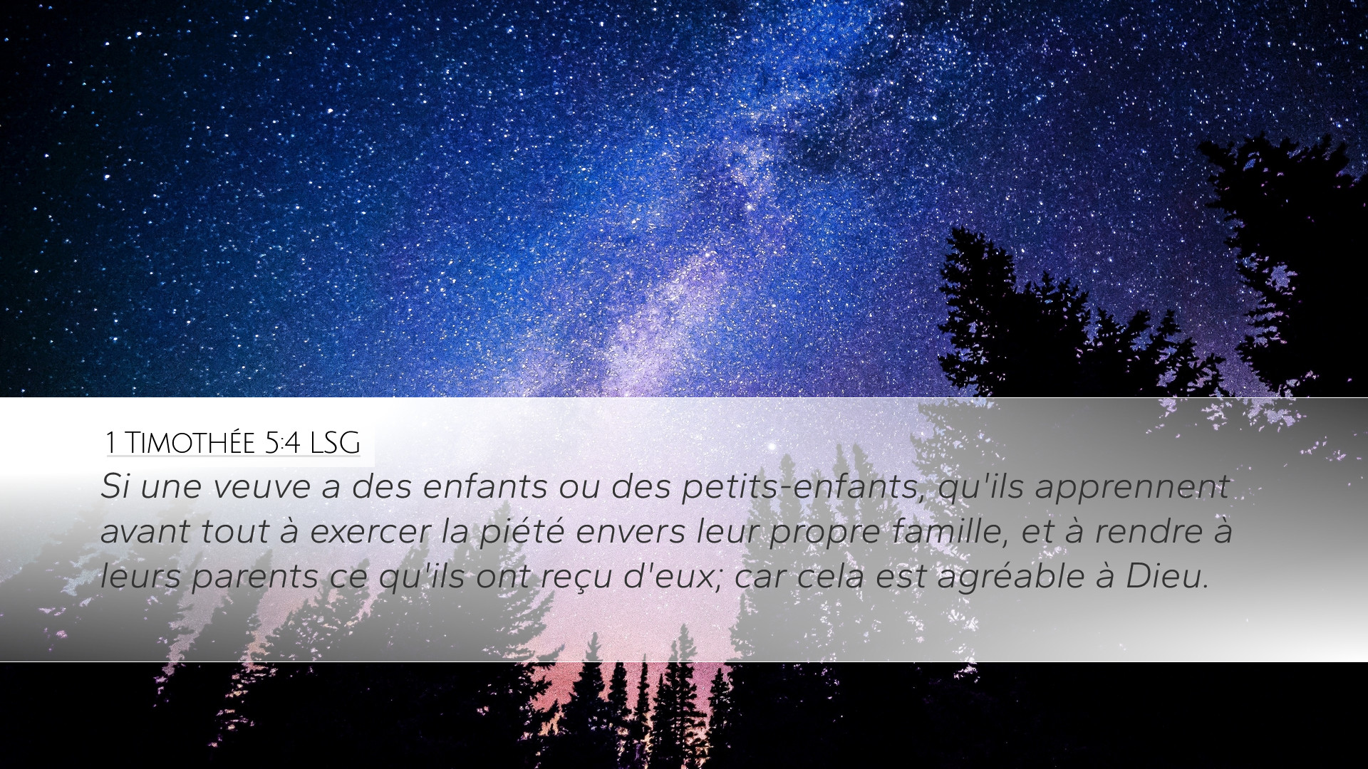 1 Timothée 5:4 LSG Desktop Wallpaper - Si une veuve a des enfants ou ...