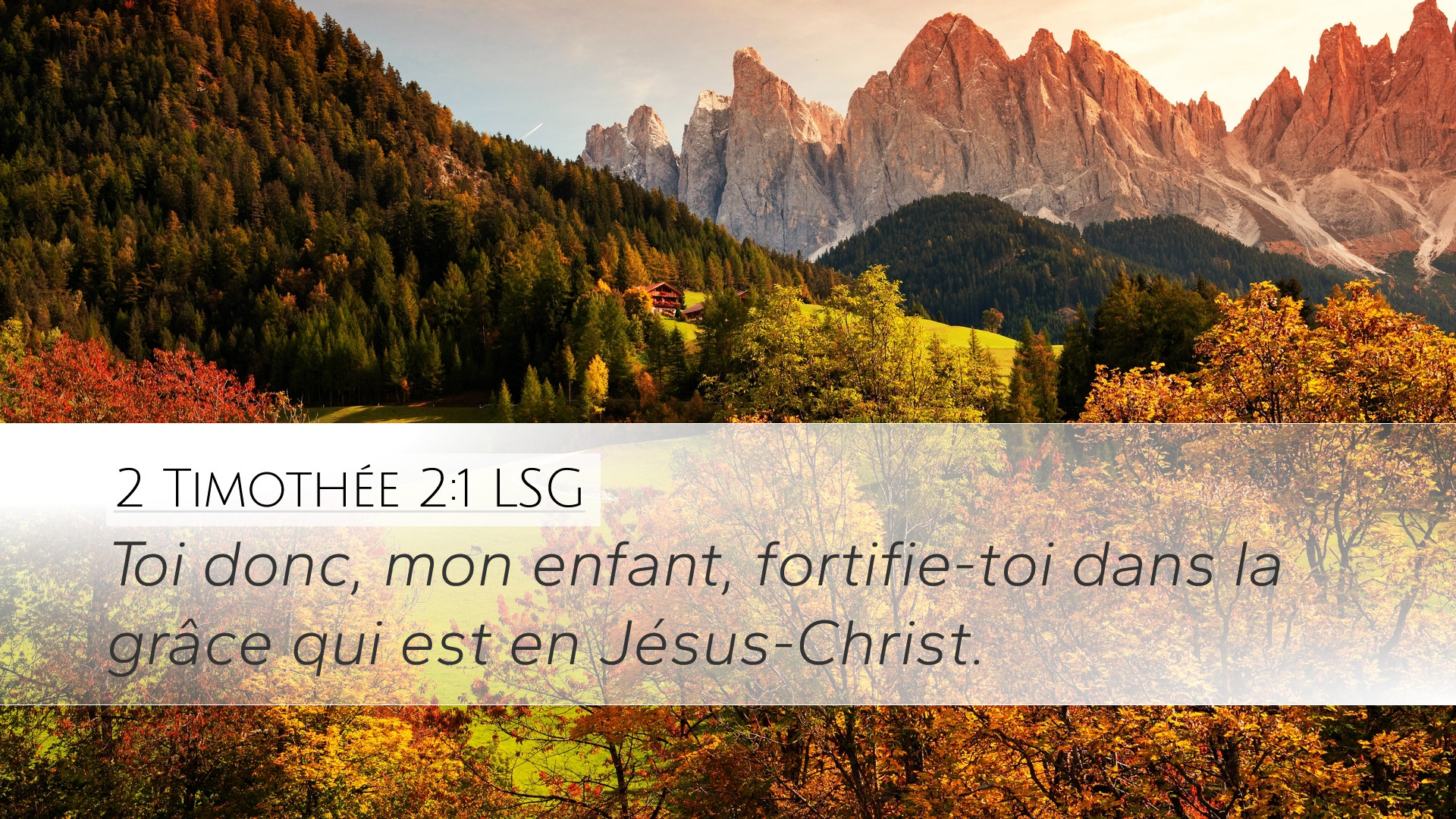 2 Timothée 2:1 LSG Desktop Wallpaper - Toi donc, mon enfant, fortifie ...