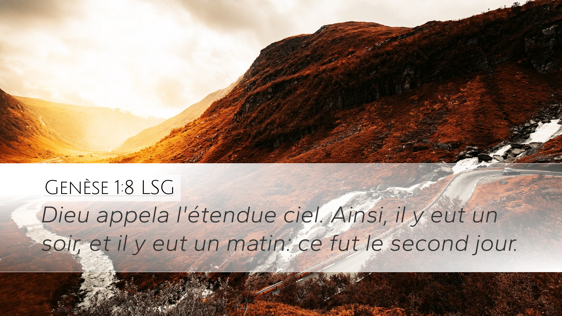 Genèse 1:8 LSG Desktop Wallpaper - Dieu appela l'étendue ciel. Ainsi ...