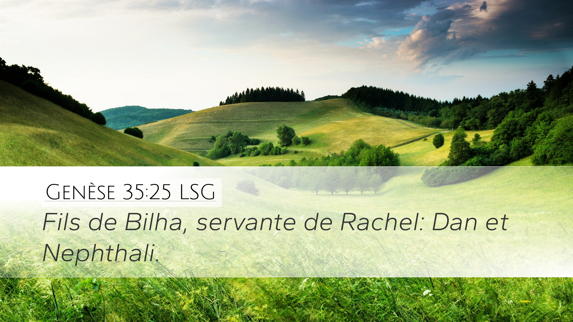 Genèse 35:25 LSG Desktop Wallpaper - Fils de Bilha, servante de Rachel ...