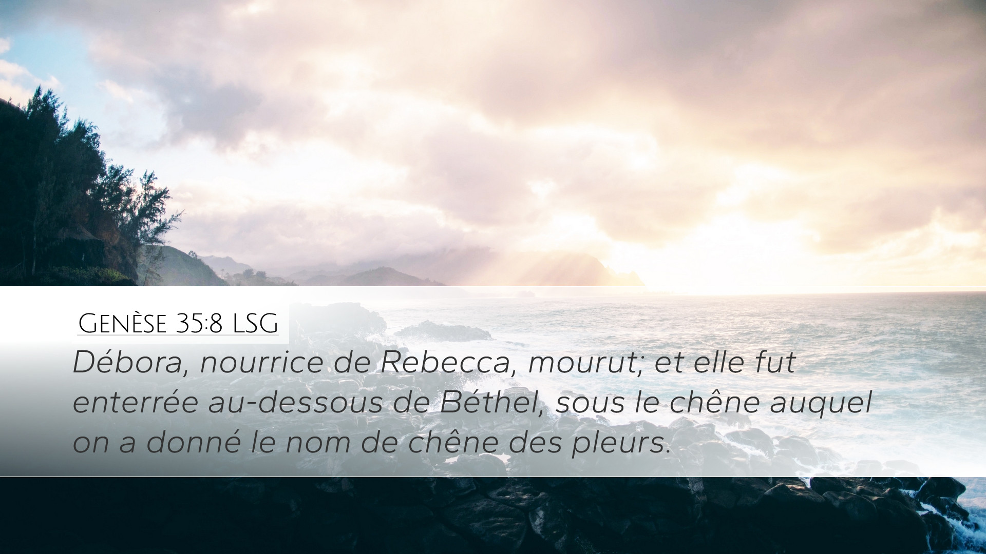 Genèse 35:8 LSG Desktop Wallpaper - Débora, nourrice de Rebecca, mourut ...