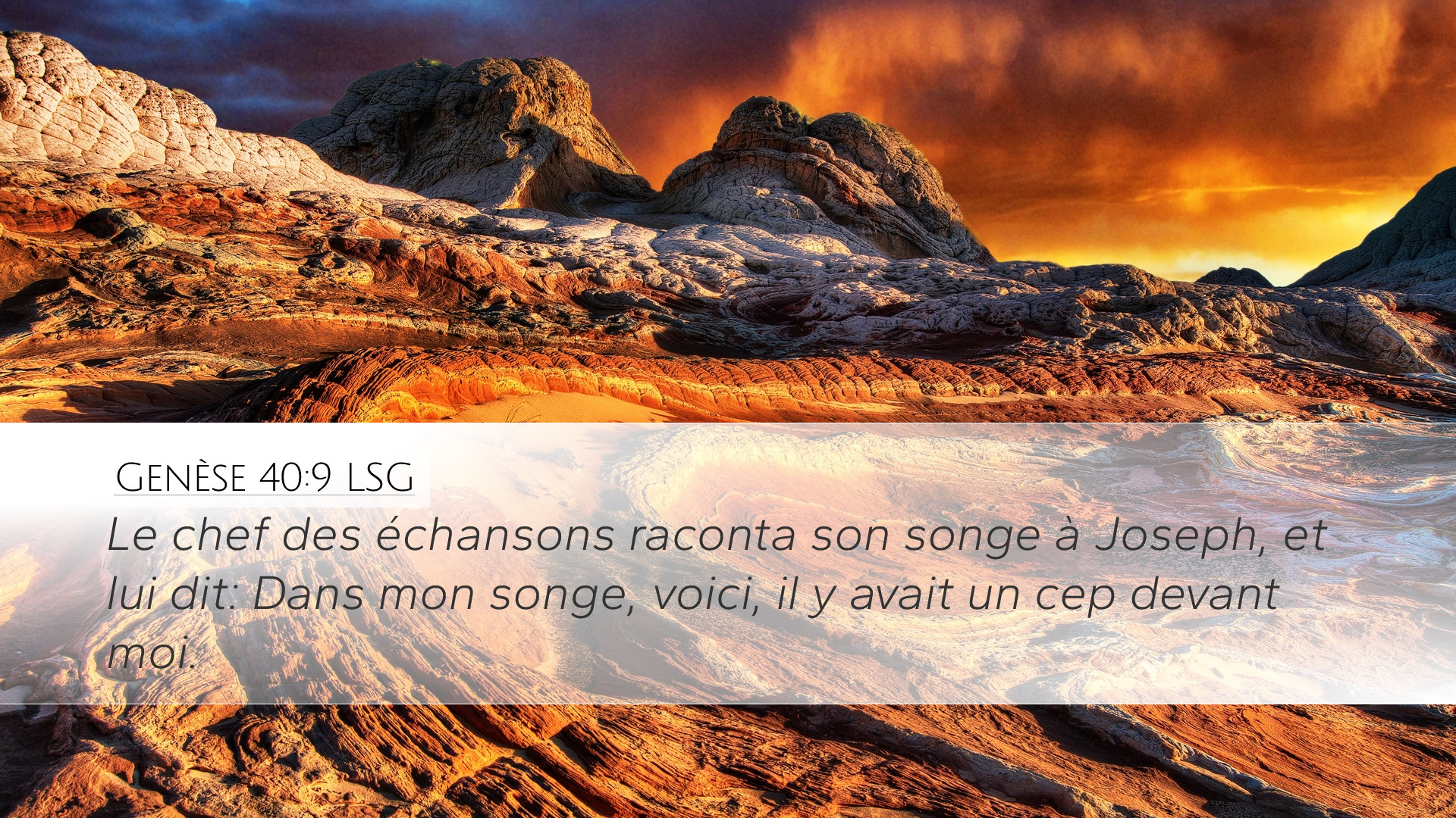 Genèse 40:9 LSG Desktop Wallpaper - Le chef des échansons raconta son ...