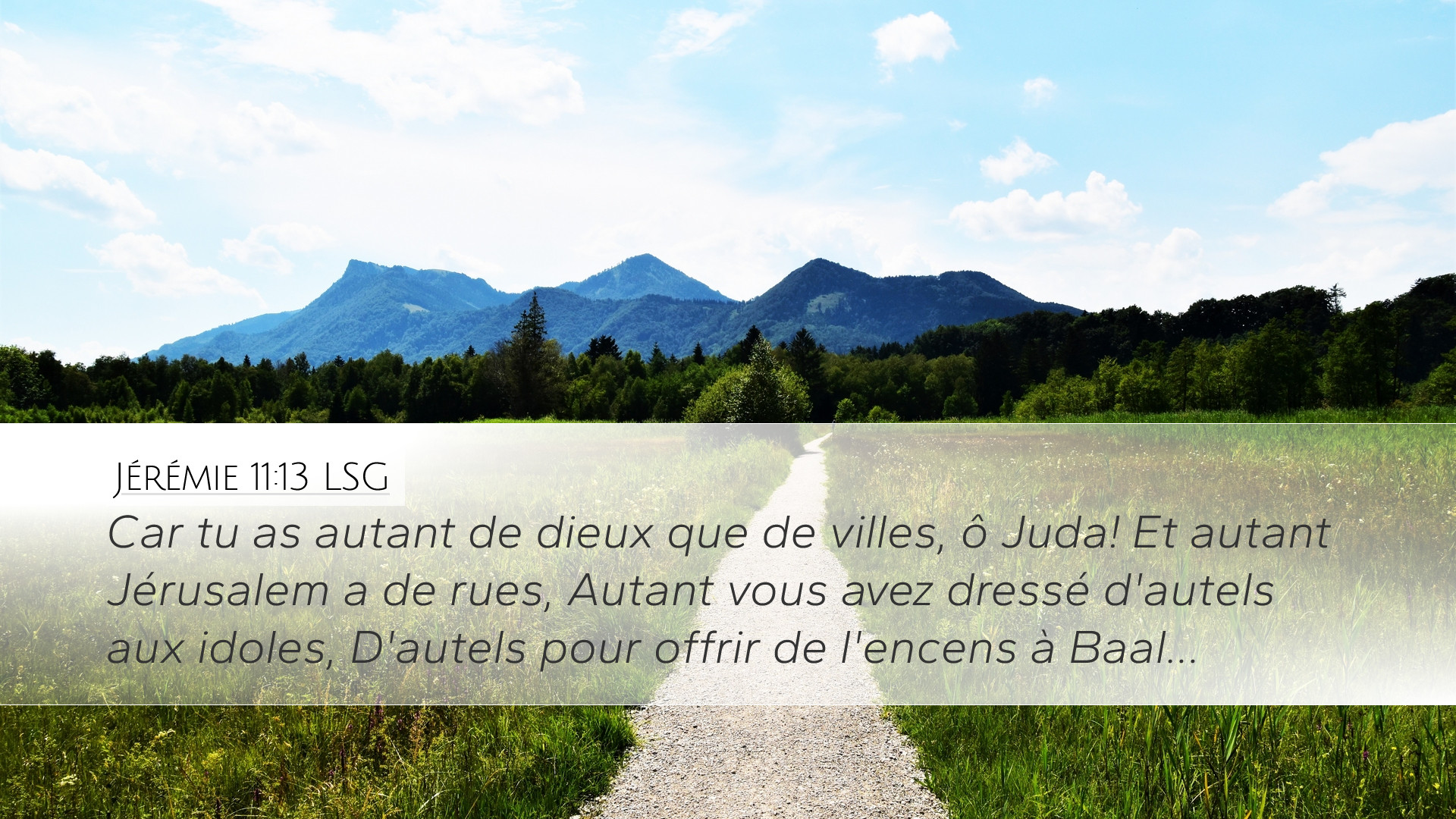 Jérémie 11:13 LSG Desktop Wallpaper - Car tu as autant de dieux que de ...