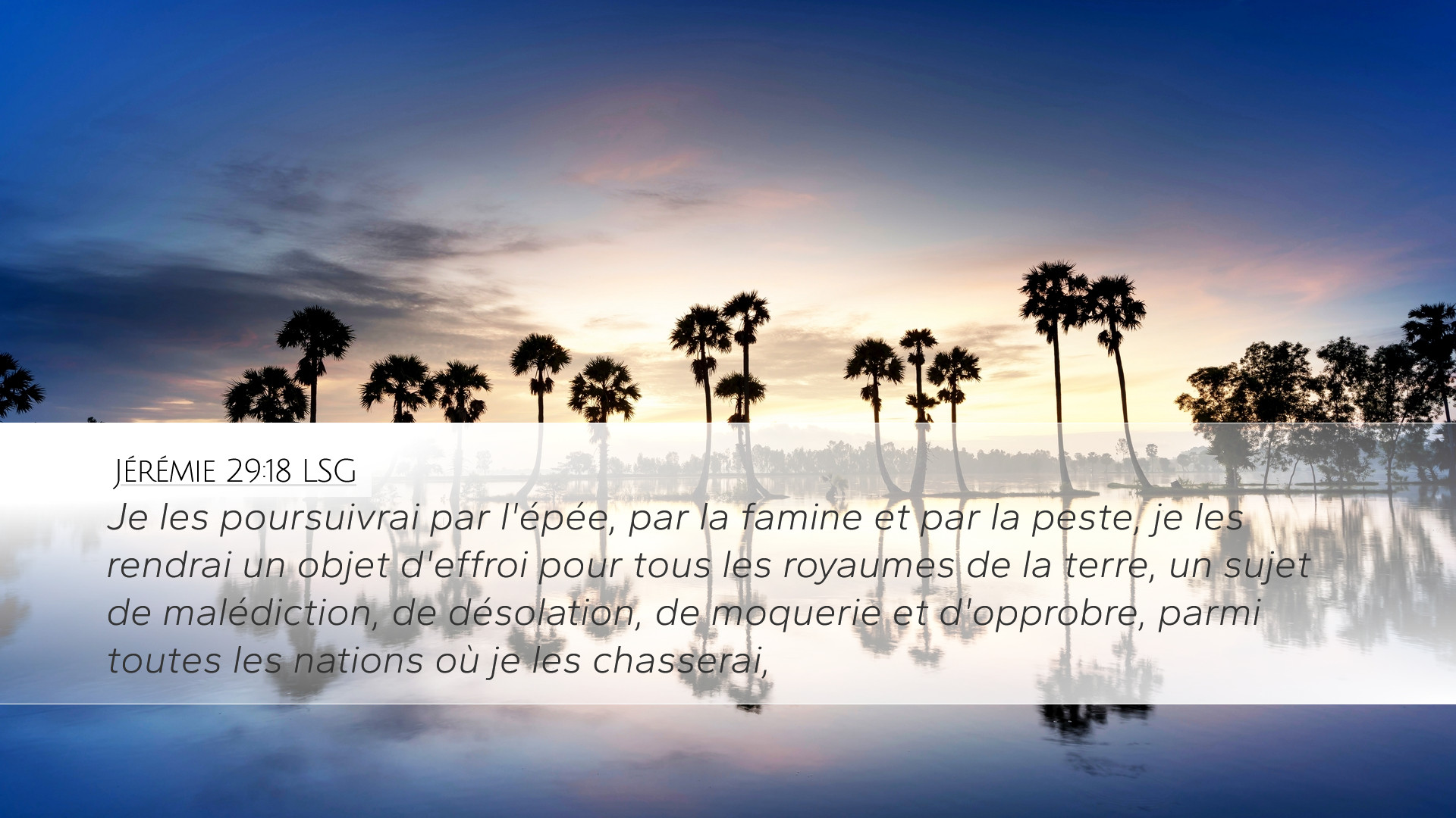 Jérémie 29:18 LSG Desktop Wallpaper - Je les poursuivrai par l'épée ...