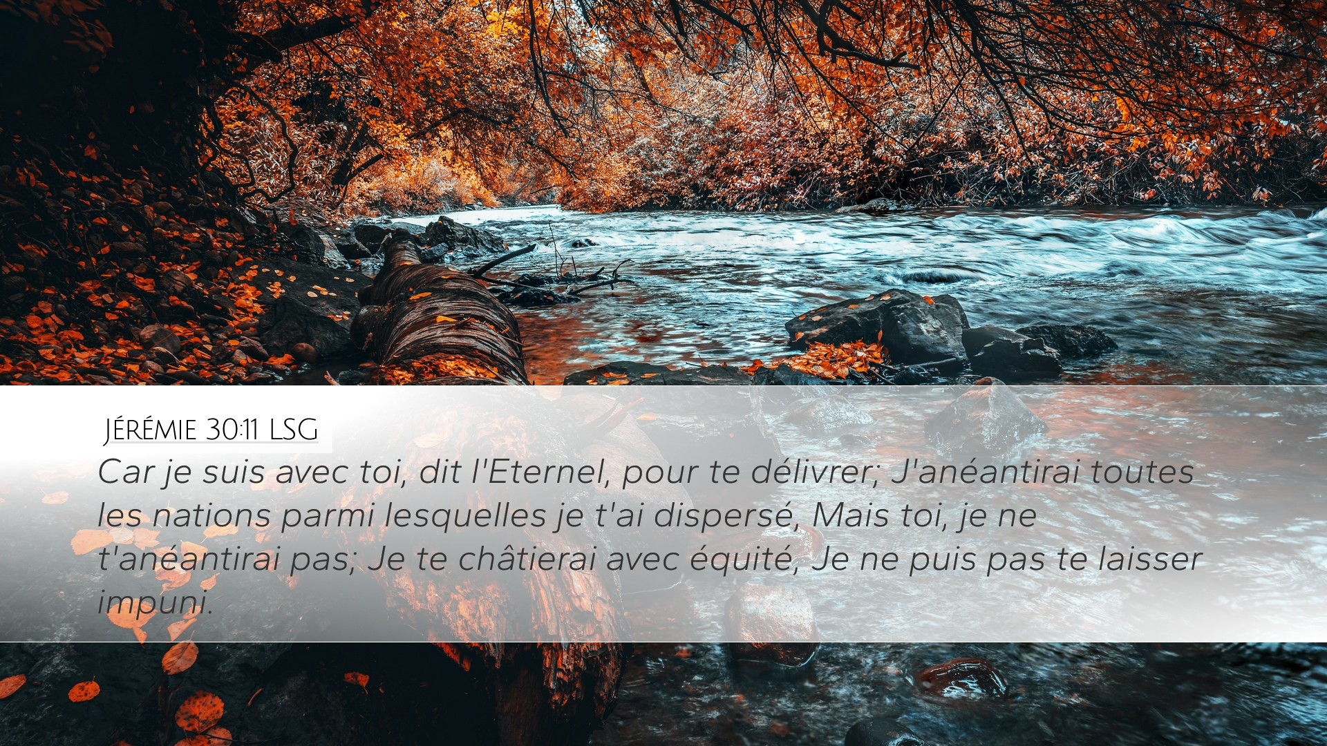 Jérémie 30:11 LSG Desktop Wallpaper - Car je suis avec toi, dit l ...