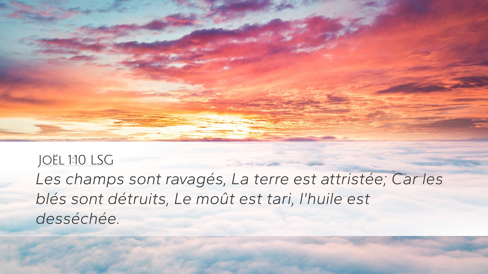 Joël 1:10 LSG Desktop Wallpaper - Les champs sont ravagés, La terre est