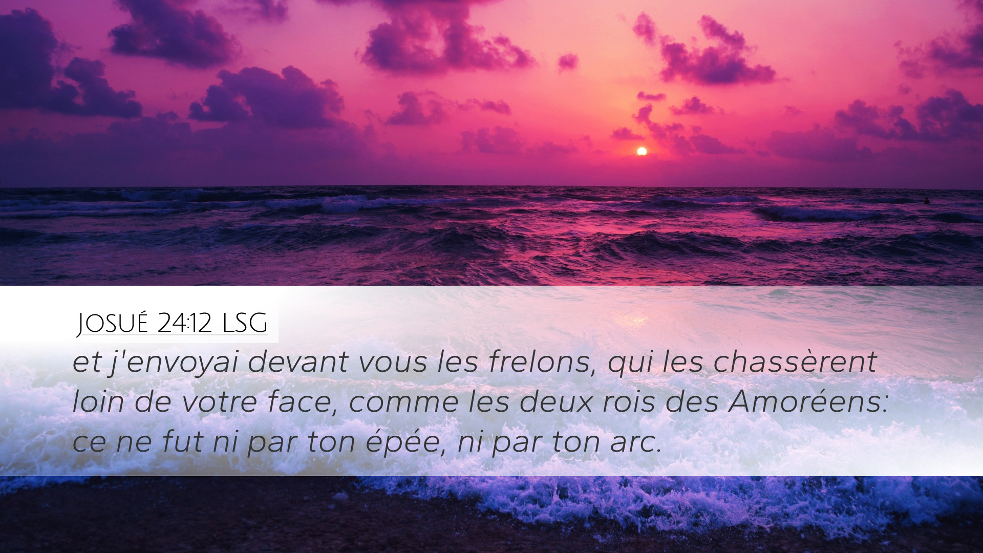 Josué 24:12 LSG Desktop Wallpaper - et j'envoyai devant vous les ...