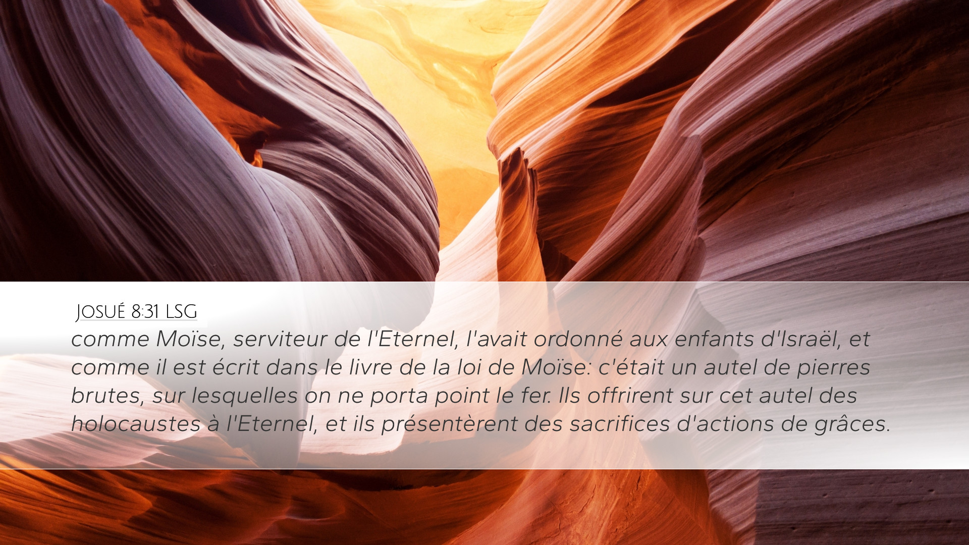 Josué 8:31 LSG Desktop Wallpaper - comme Moïse, serviteur de l'Eternel ...