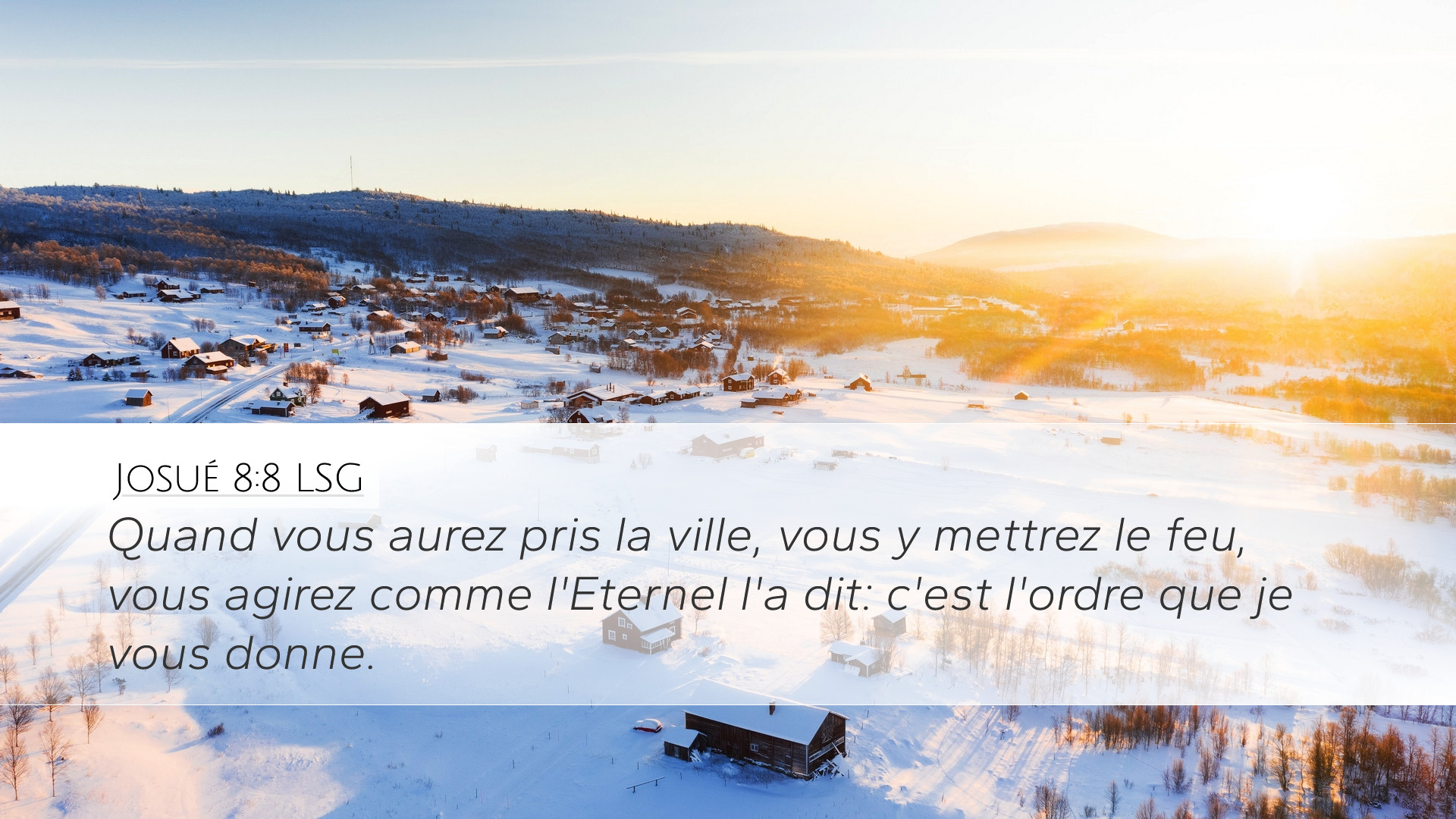 Josué 8:8 LSG Desktop Wallpaper - Quand vous aurez pris la ville, vous ...