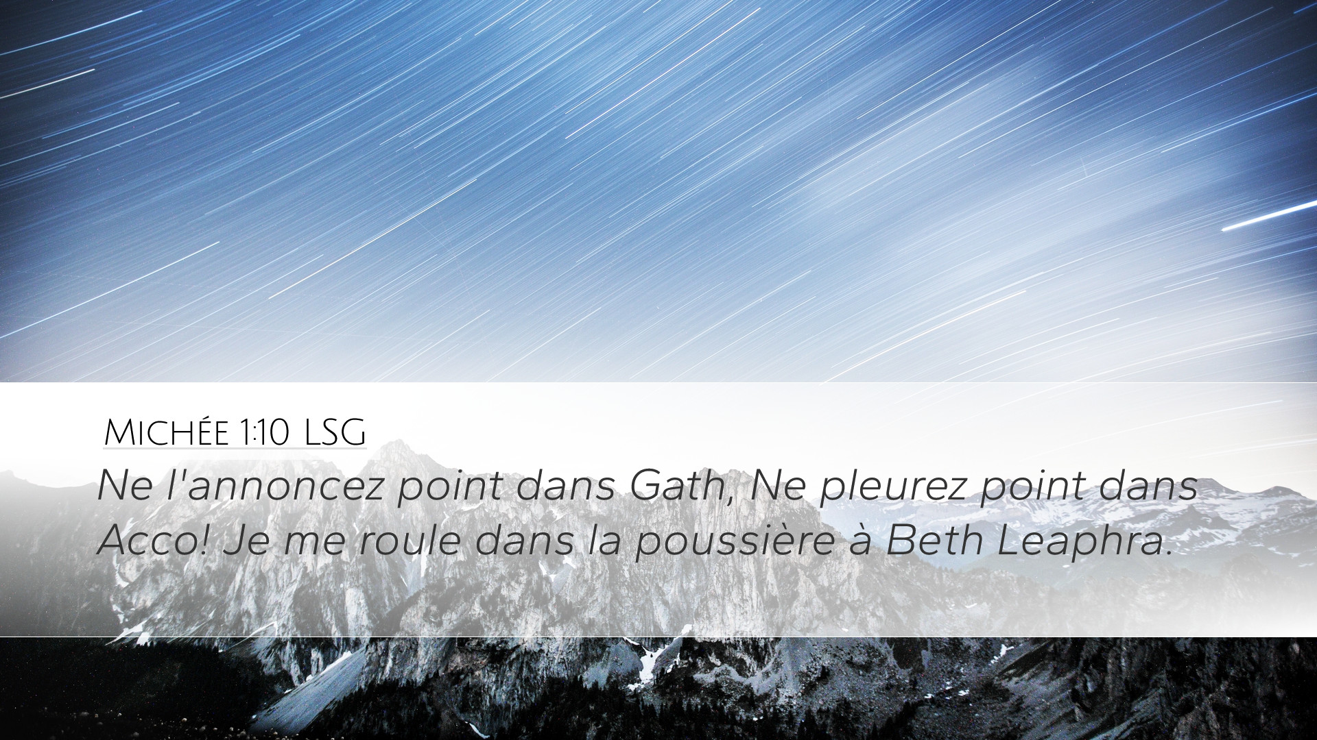 Michée 1:10 LSG Desktop Wallpaper - Ne l'annoncez point dans Gath, Ne ...