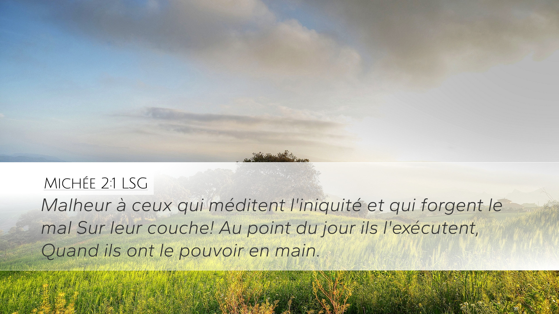Michée 2:1 LSG Desktop Wallpaper - Malheur à ceux qui méditent l ...