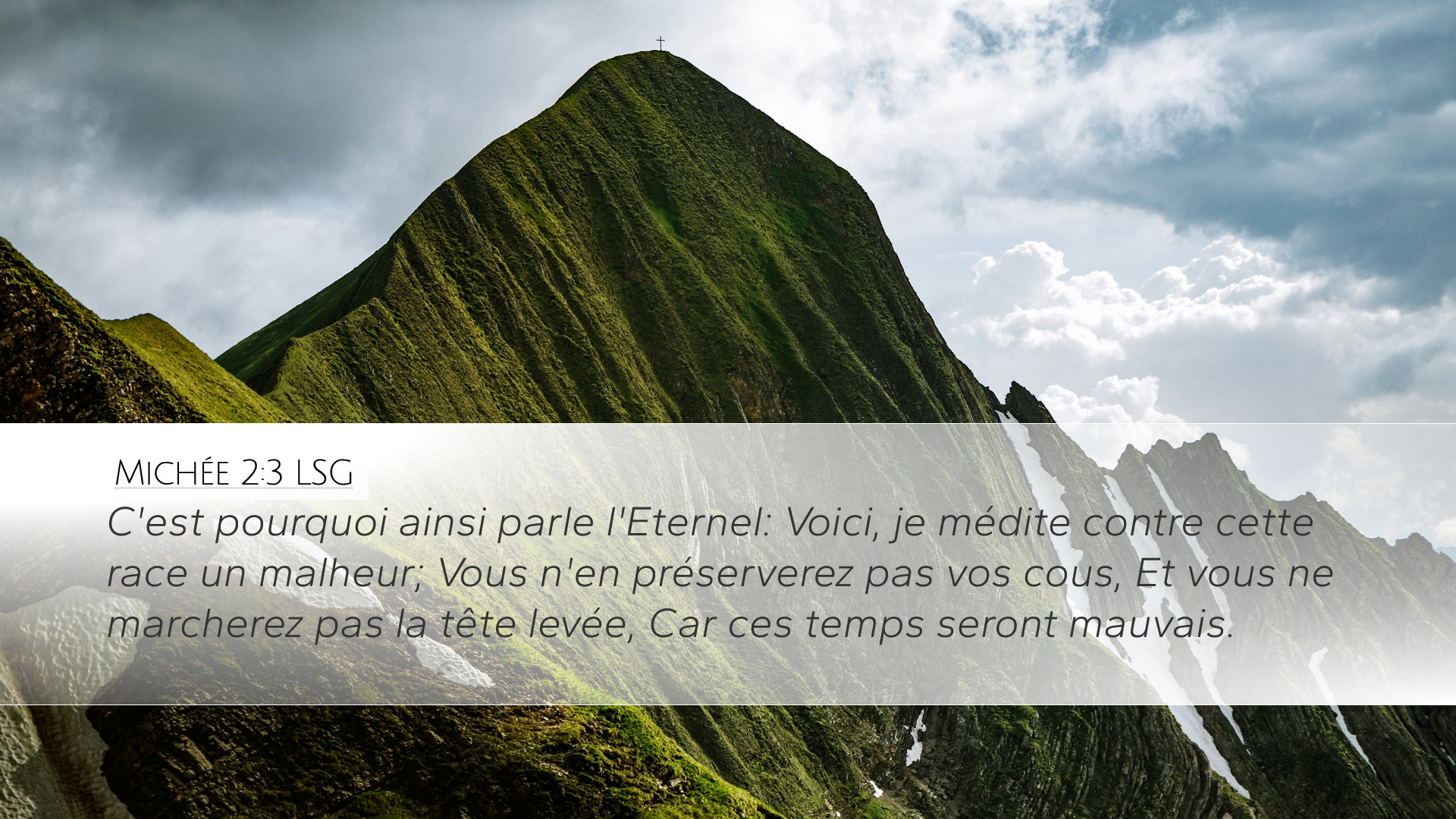 Michée 2:3 LSG Desktop Wallpaper - C'est pourquoi ainsi parle l'Eternel ...