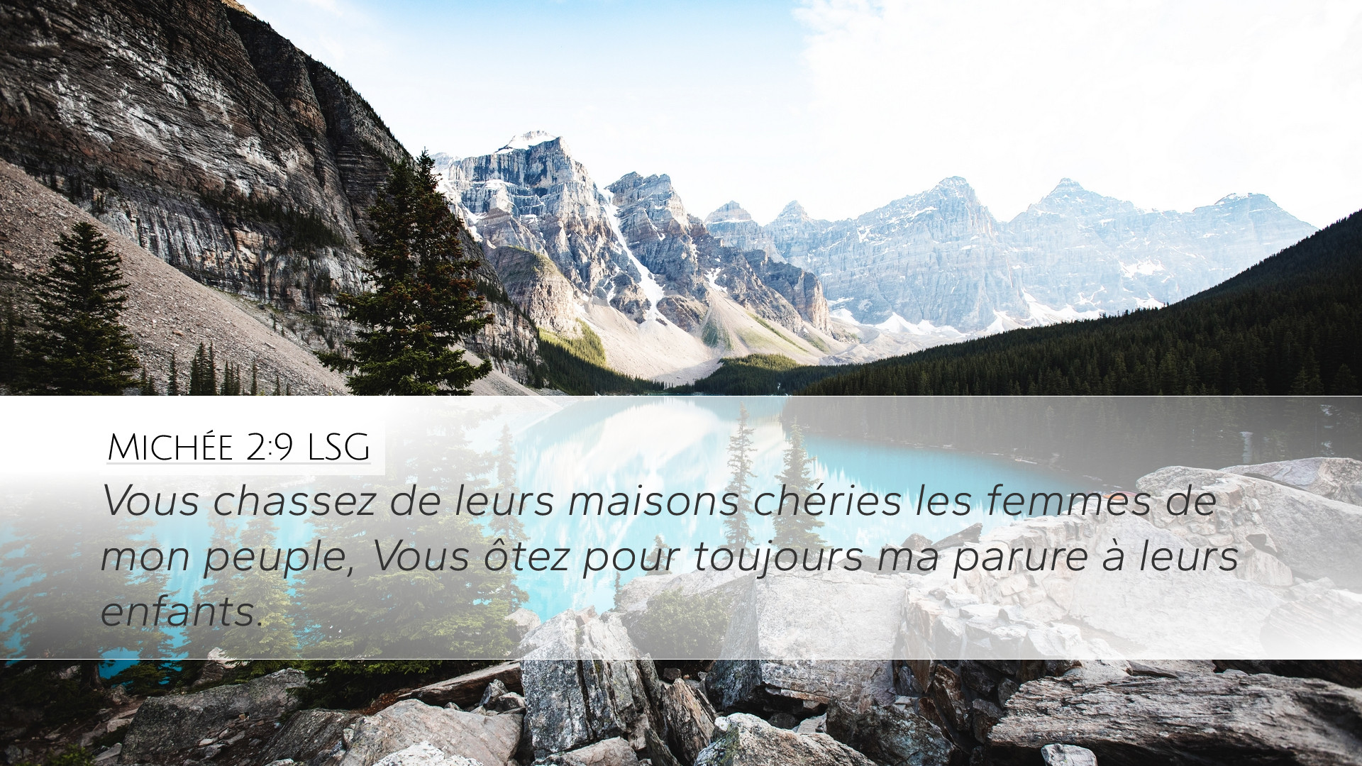 Michée 2:9 LSG Desktop Wallpaper - Vous chassez de leurs maisons ...