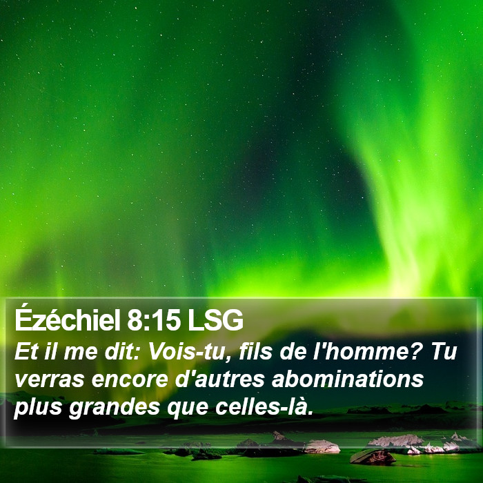 Ézéchiel 8:15 LSG - Et il me dit: Vois-tu, fils de l'homme? Tu verras