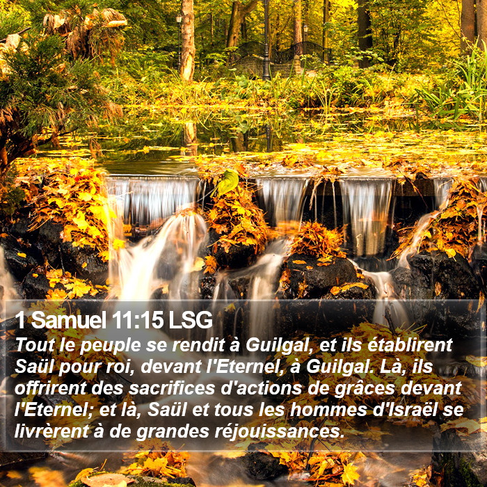 1 Samuel 11:15 LSG - Tout le peuple se rendit à Guilgal, et ils