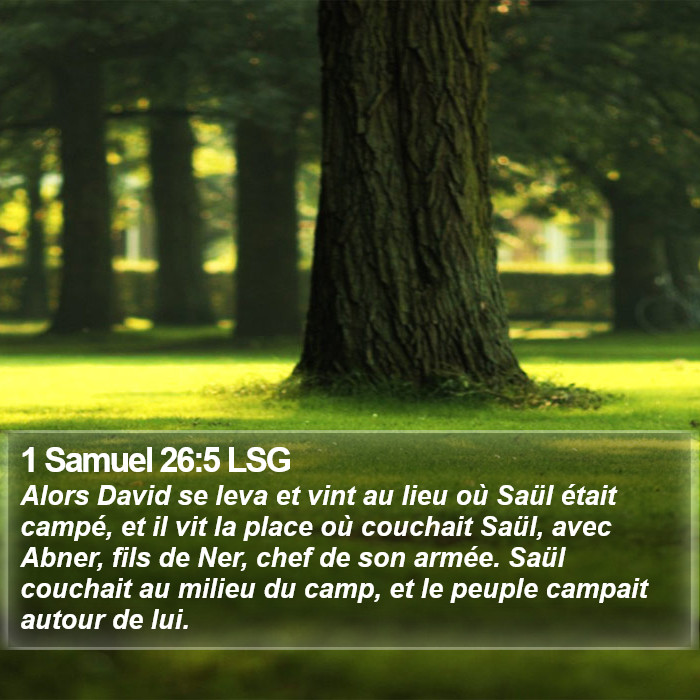 1 Samuel 26:5 LSG - Alors David se leva et vint au lieu où Saül