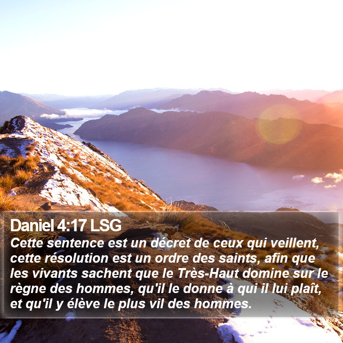 Daniel 4:17 LSG - Cette sentence est un décret de ceux qui