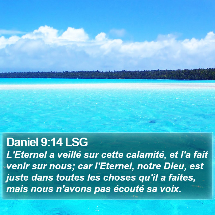 Daniel 9:14 LSG - L'Eternel a veillé sur cette calamité, et l'a