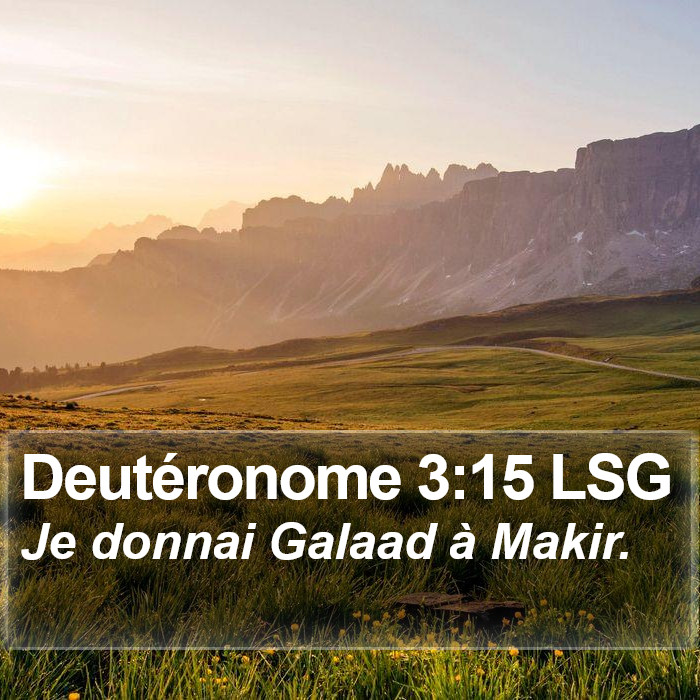 Deutéronome 3:15 LSG - Je donnai Galaad à