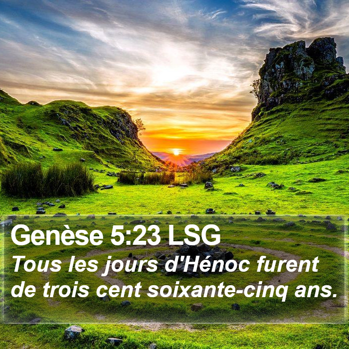 Genèse 5:23 LSG - Tous les jours d'Hénoc furent de trois cent