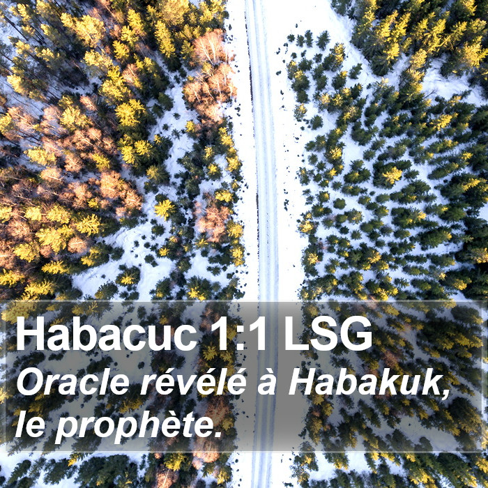 Habacuc 1:1 LSG - Oracle révélé à Habakuk, le