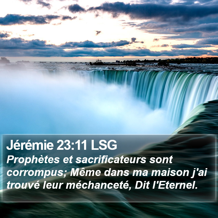 Jérémie 23:11 LSG - Prophètes et sacrificateurs sont corrompus;