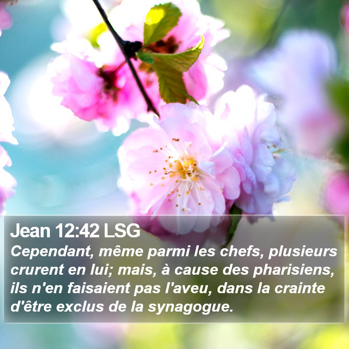Jean 12:42 LSG - Cependant, même parmi les chefs, plusieurs