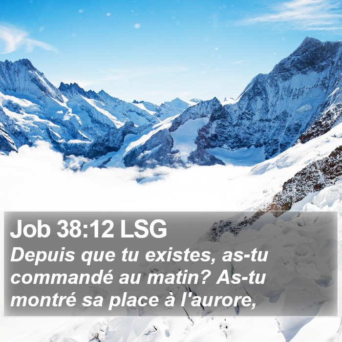 Job 38:12 LSG - Depuis que tu existes, as-tu commandé au matin?