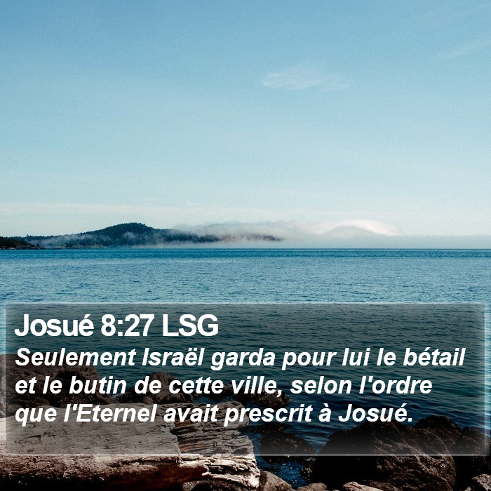 Josué 8:27 LSG - Seulement Israël garda pour lui le bétail et le