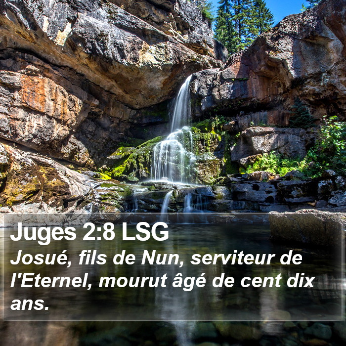 Juges 2:8 LSG - Josué, fils de Nun, serviteur de l'Eternel,