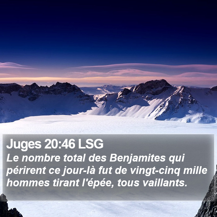 Juges 20:46 LSG - Le nombre total des Benjamites qui périrent ce
