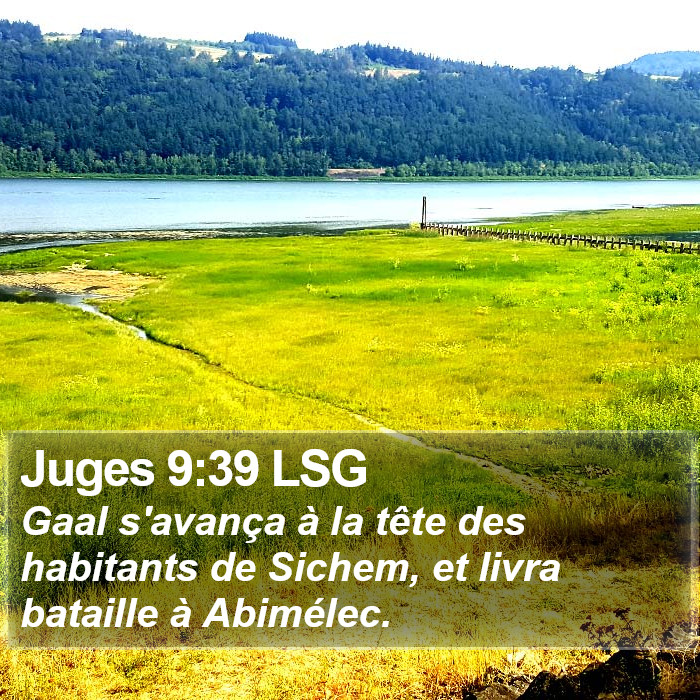 Juges 9:39 LSG - Gaal s'avança à la tête des habitants de