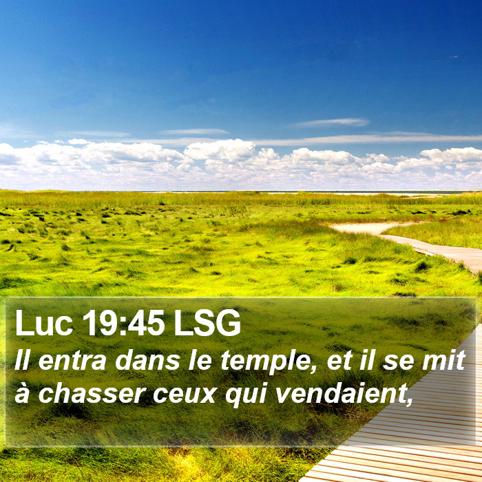 Luc 19:45 LSG - Il entra dans le temple, et il se mit à chasser