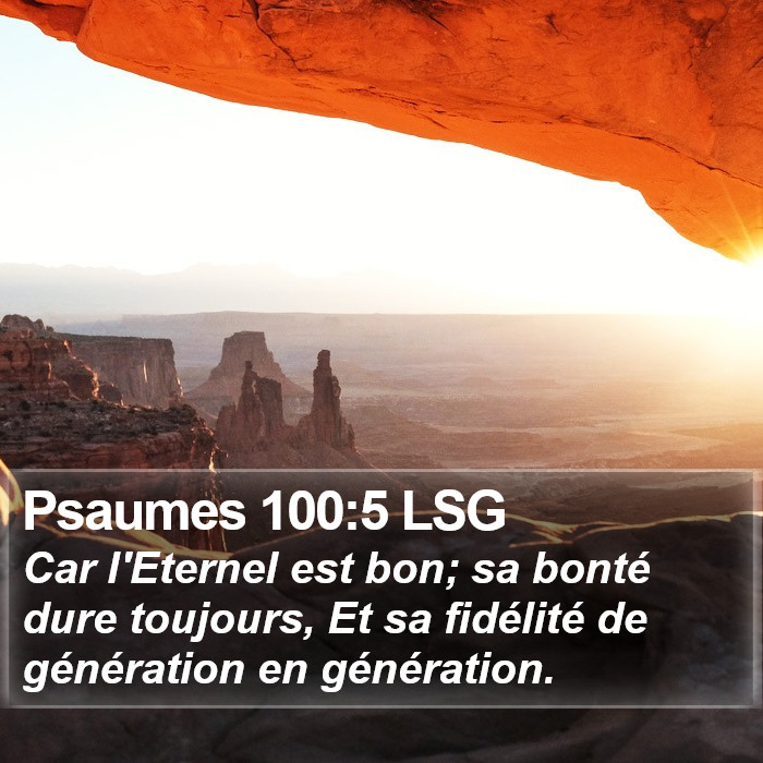 Psaumes 100 Bible Images - Psaumes Chapter 100 LSG Bible Verse Pictures