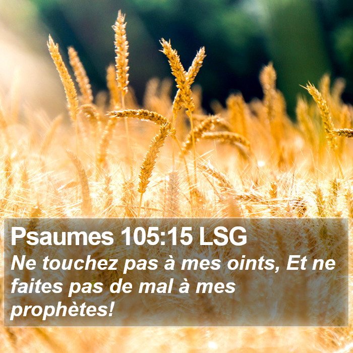Psaumes 105:15 LSG - Ne touchez pas à mes oints, Et ne faites pas de