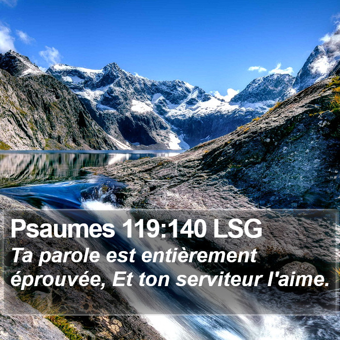 Psaumes 119:140 LSG - Ta parole est entièrement éprouvée, Et ton