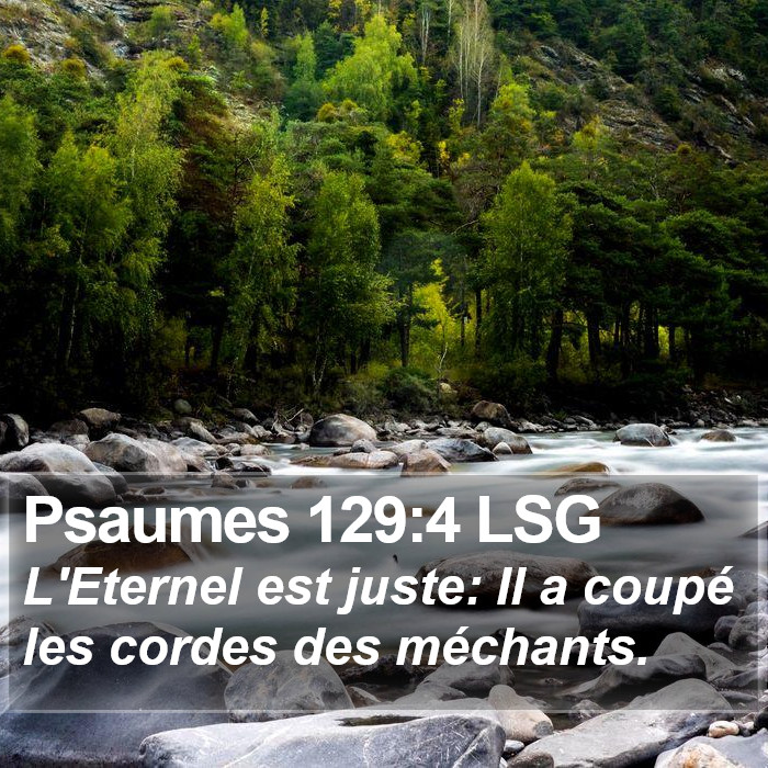 Psaumes 129:4 LSG - L'Eternel est juste: Il a coupé les cordes des