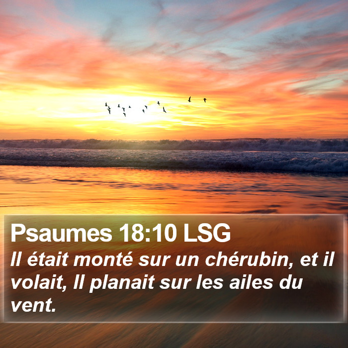 Psaumes 18:10 LSG - Il était monté sur un chérubin, et il volait,