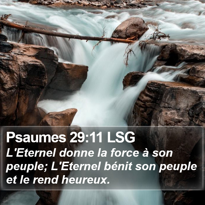 Psaumes 29:11 LSG - L'Eternel donne la force à son peuple; L'Eternel