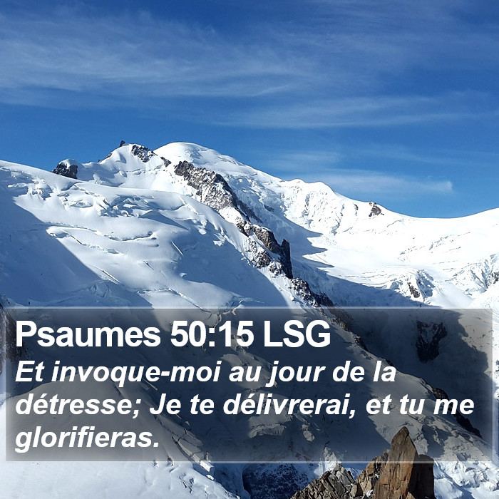 Psaumes 50:15 LSG - Et invoque-moi au jour de la détresse; Je te