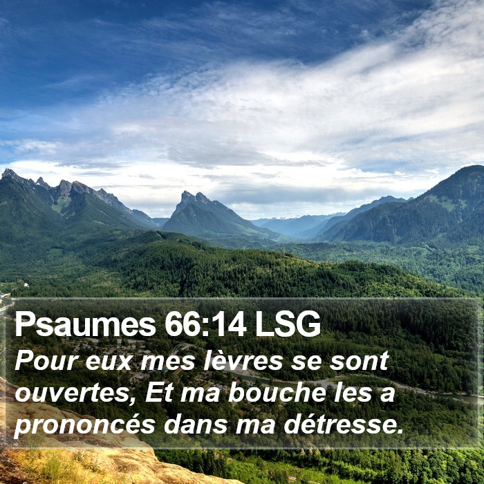Psaumes 66:14 LSG - Pour eux mes lèvres se sont ouvertes, Et ma