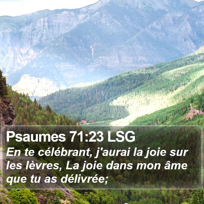 Psaumes 71:23 LSG - En te célébrant, j'aurai la joie sur les