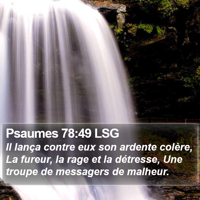 Psaumes 78:49 LSG - Il lança contre eux son ardente colère, La