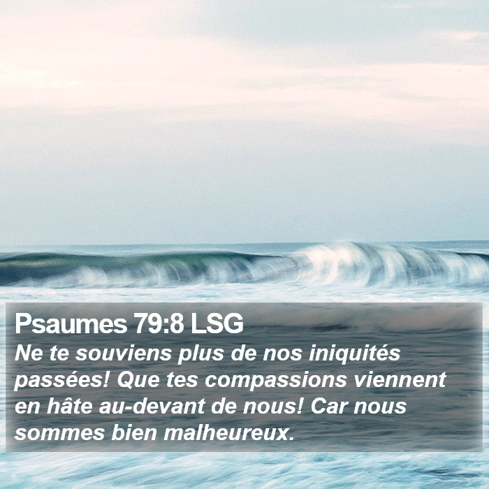 Psaumes 79:8 LSG - Ne te souviens plus de nos iniquités passées!