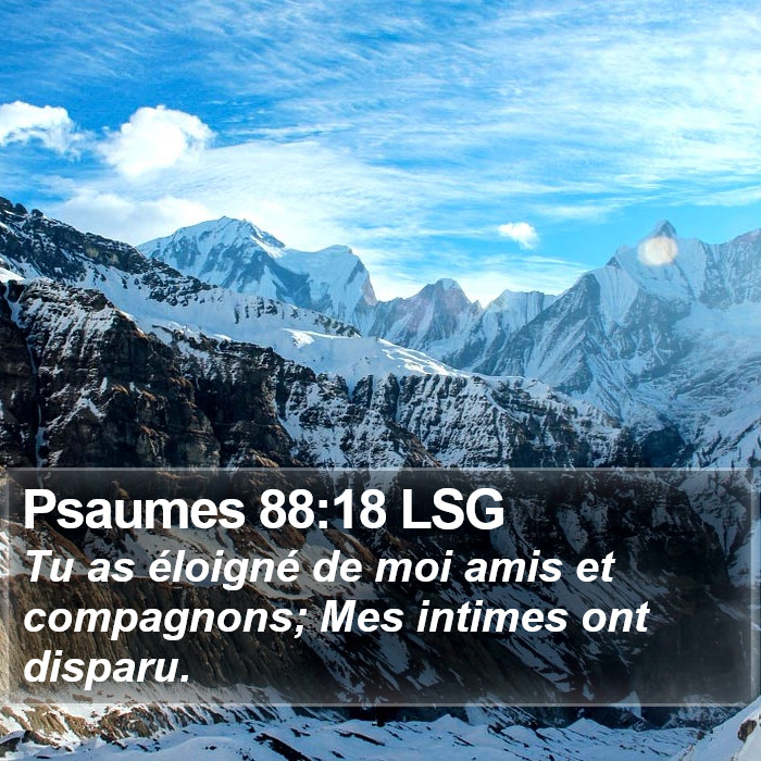 Psaumes 88 Bible Images - Psaumes Chapter 88 LSG Bible Verse Pictures
