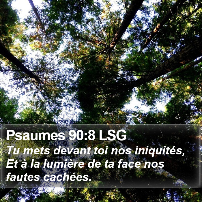 Psaumes 90:8 LSG - Tu mets devant toi nos iniquités, Et à la