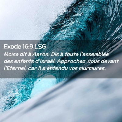Exode 16:9 LSG - Moïse dit à Aaron: Dis à toute l'assemblée