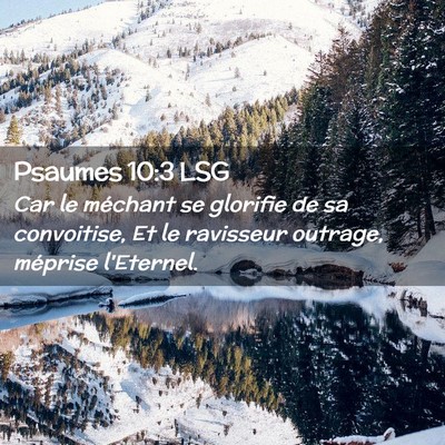 Psaumes 10:3 LSG - Car le méchant se glorifie de sa convoitise, Et