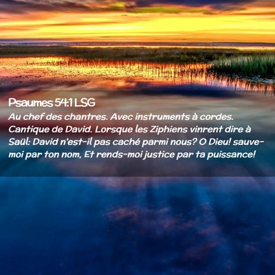 Psaumes 54:1 LSG - Au chef des chantres. Avec instruments à cordes.